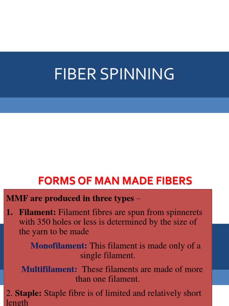 Lec Fiber Spinning | PDF | Fibers | Spinning (Textiles)