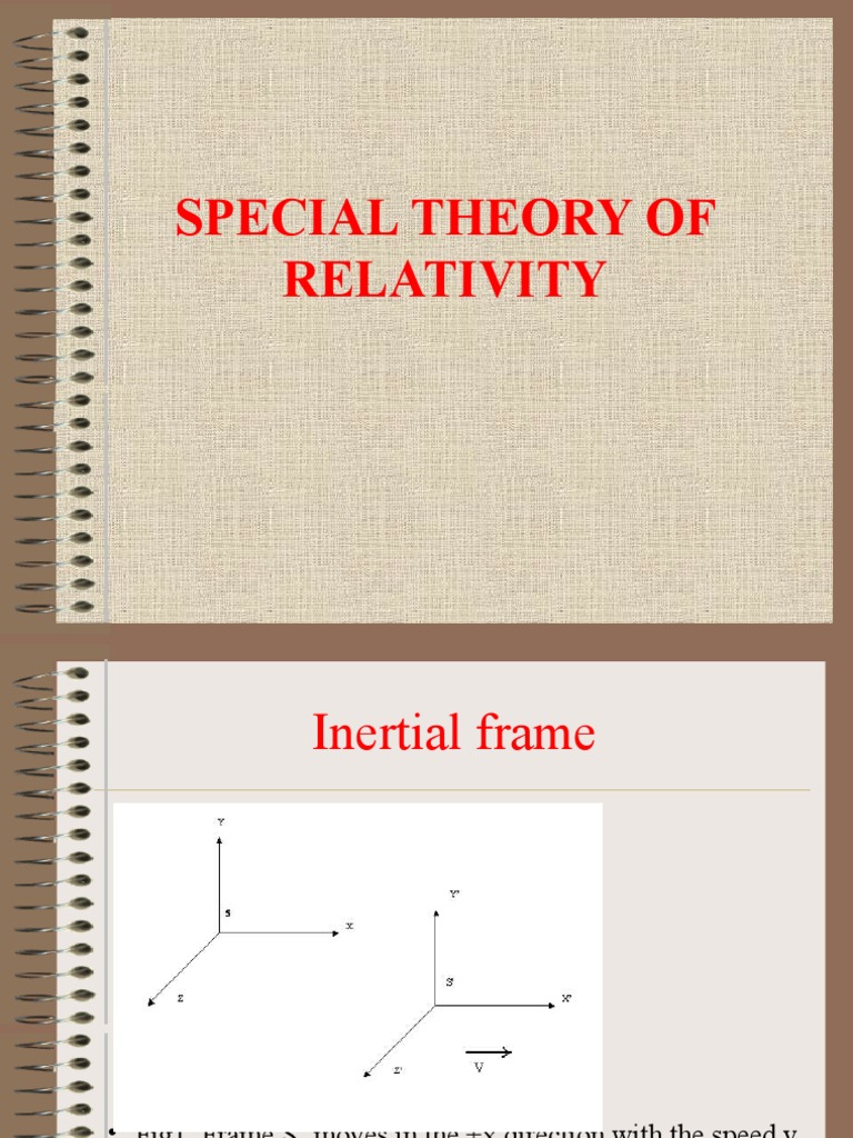 Special Theory of Relativity | PDF | Special Relativity | Classical ...