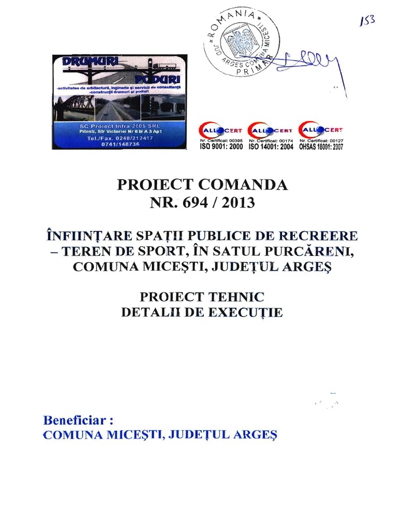 Proiect Tehnic Si Detalii de Executie PDF | PDF