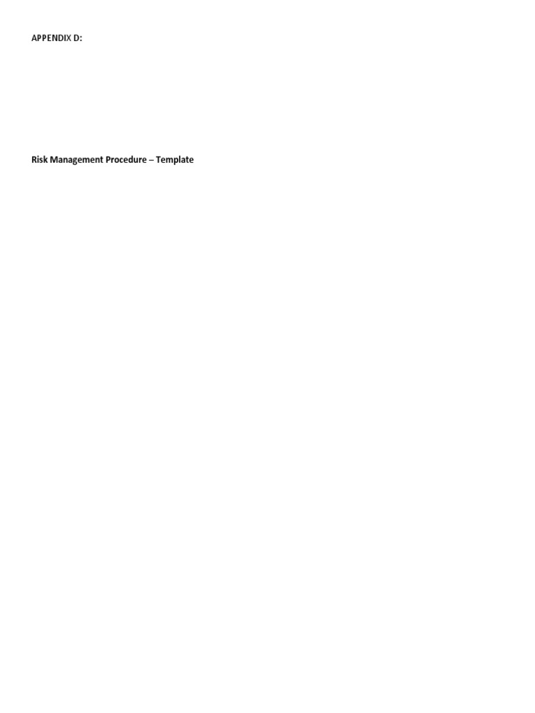 Risk Management Procedure Template | PDF | Risk Management | Risk