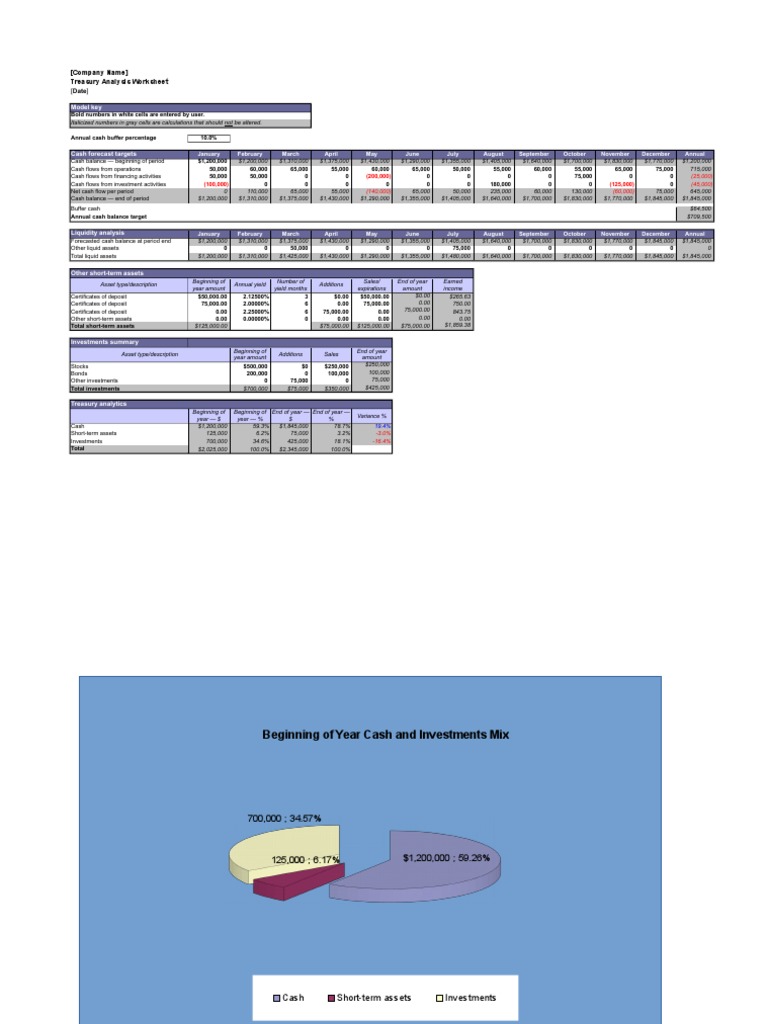 Treasury Analysis Worksheet: (Company Name) | PDF | Market Liquidity ...