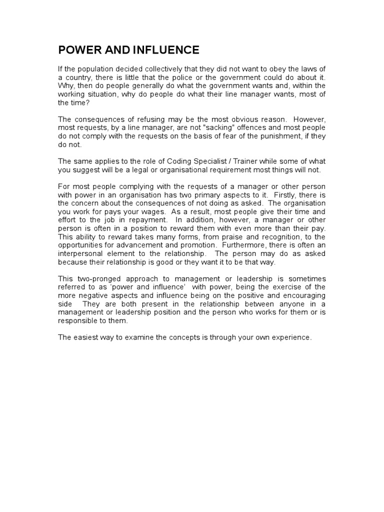 43 - Power and Influence | PDF | Obedience (Human Behavior) | Leadership