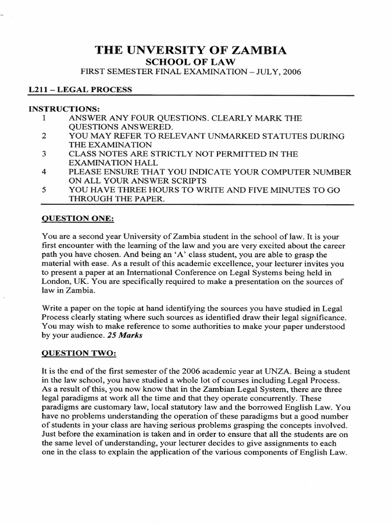 Law Exam Papers 20060001 | PDF