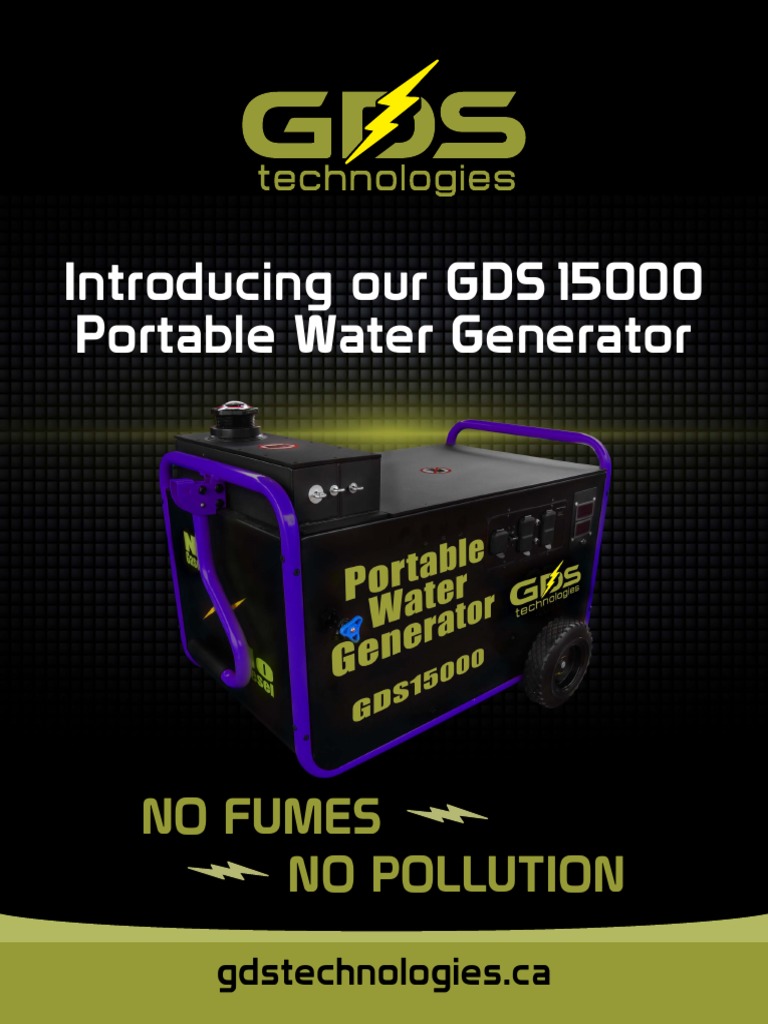 Introducing Our GDS 15000 Portable Water Generator: No Fumes No ...