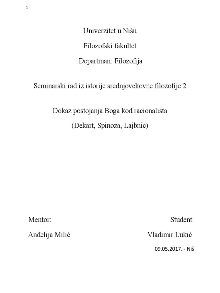 Vladimir Lukic - Dokazi Boga Kod Racionalista | PDF