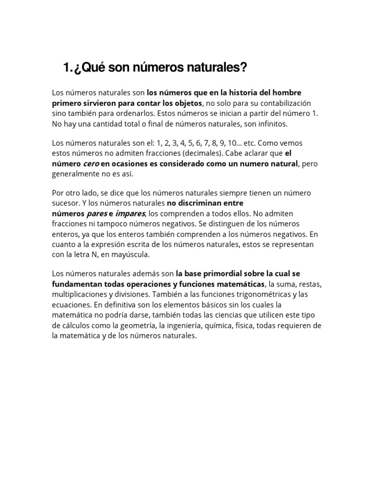 Números Naturales y Enteros Explicados | PDF | Entero | Números