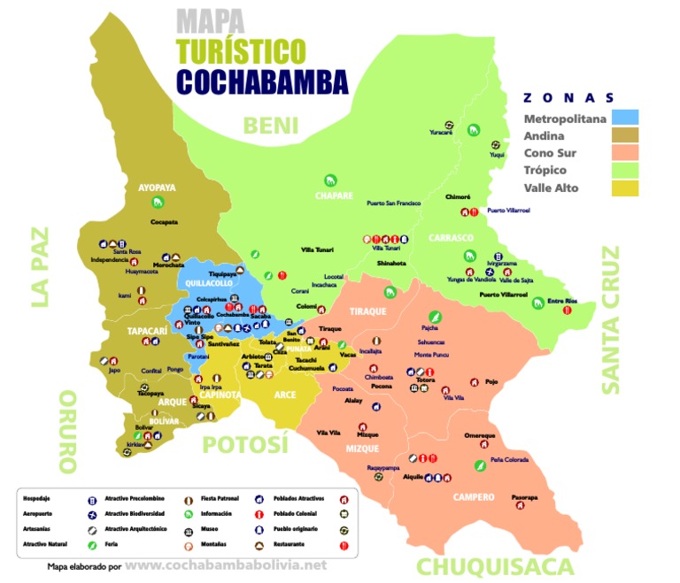 Mapa Turistico Cochabamba PDF | PDF