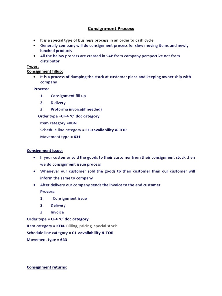 Consignment Process | PDF | Business Economics | Market (Economics)