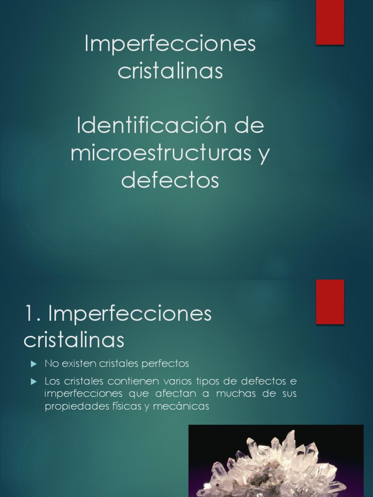 Defectos Cristalinos y Técnicas de Análisis | PDF | Dureza | Ciencia de ...