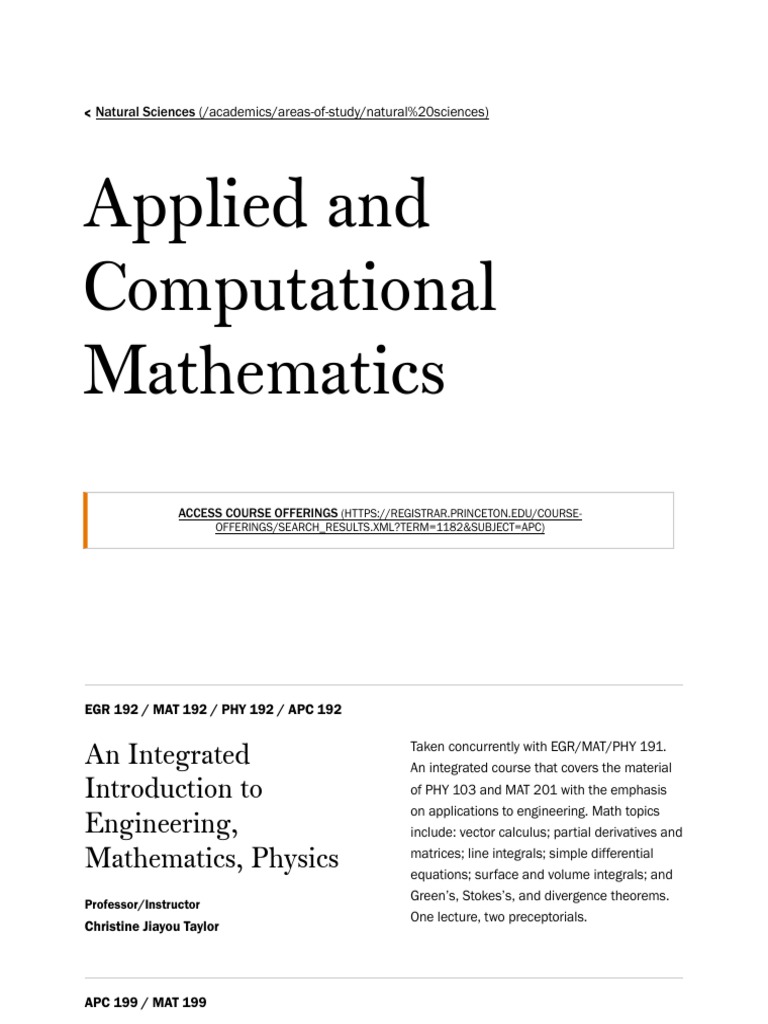 Applied and Computational Mathematics - Princeton University | PDF ...