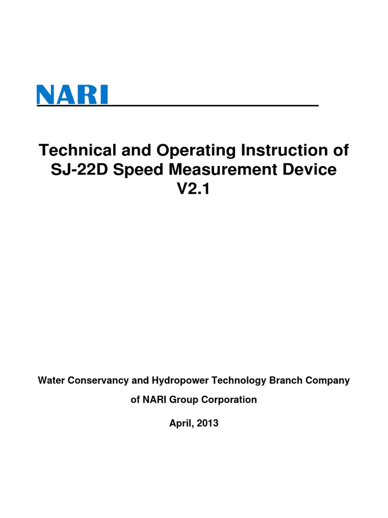 SJ-22D Speed Measurement Device Guide | PDF | Power Supply | Input/Output