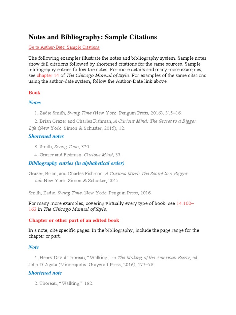 Chicago Manual - Notes and Bibliography | PDF | Citation | Written ...