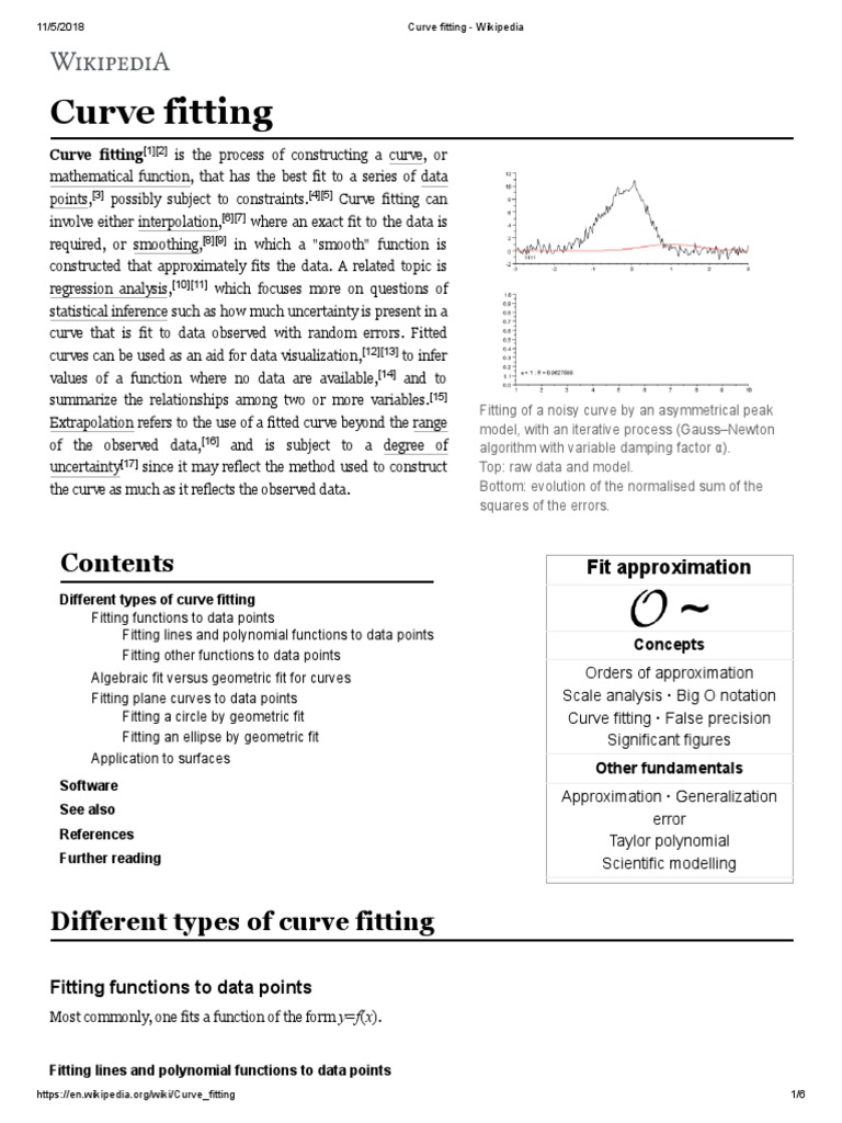 Curve Fitting - Wikipedia | PDF | Mathematical Analysis | Applied ...