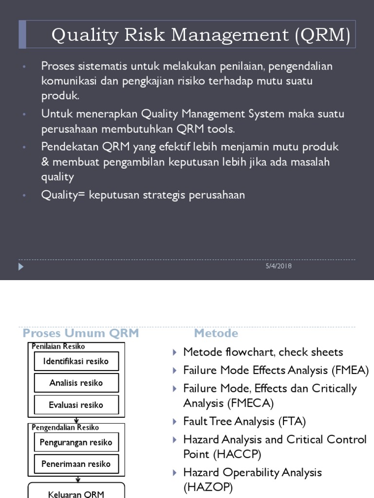 Presentasi Quality Risk Management | PDF