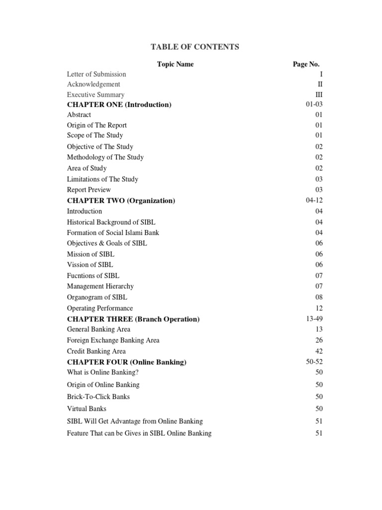 Internship Report, Table of Content | PDF | Economies | Business