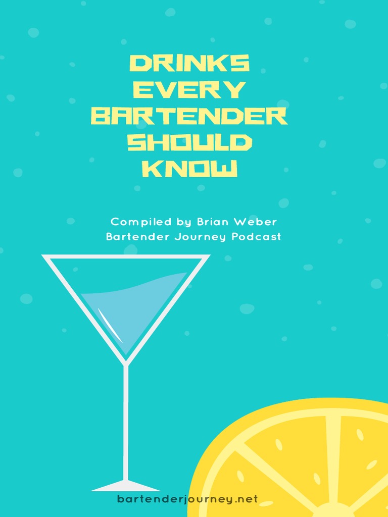 DRINKS EVERY BARTENDER SHOULD KNOW | PDF | Martini (Cocktail) | Cocktails