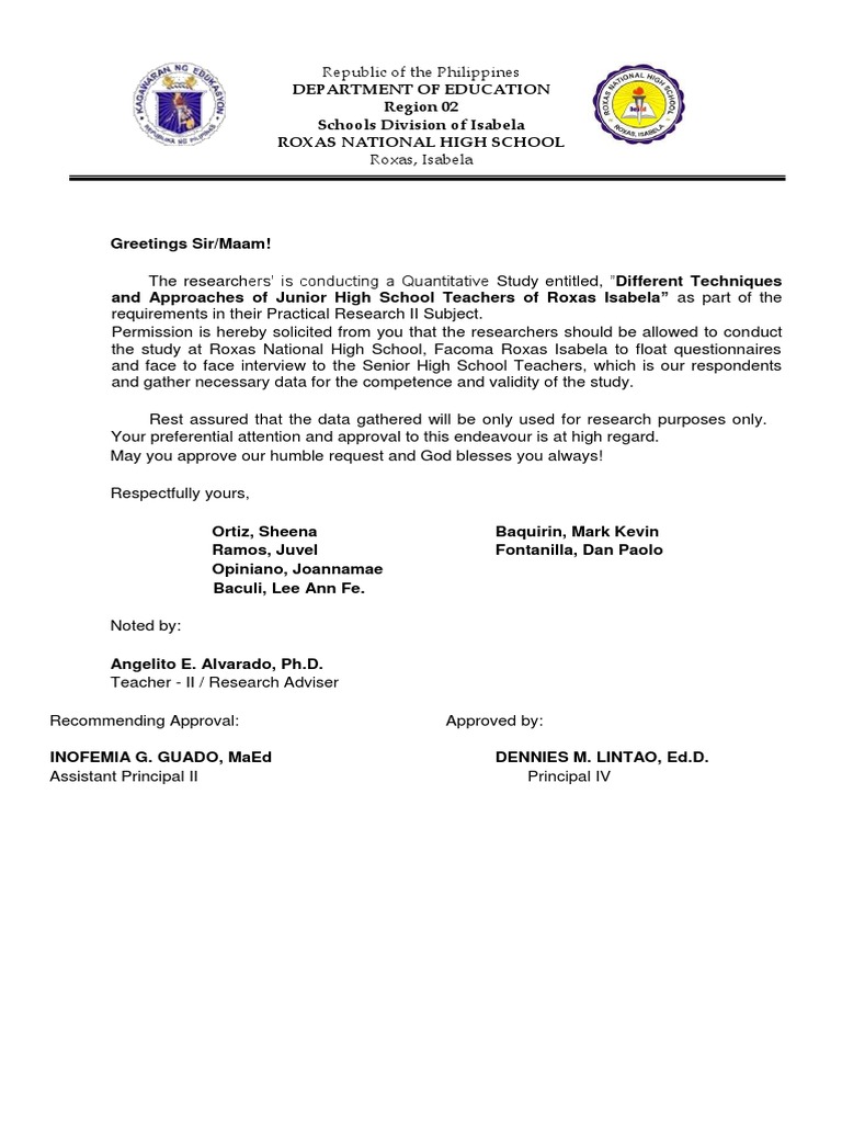 Request for Research Permission | PDF | Inquiry | Research Methods