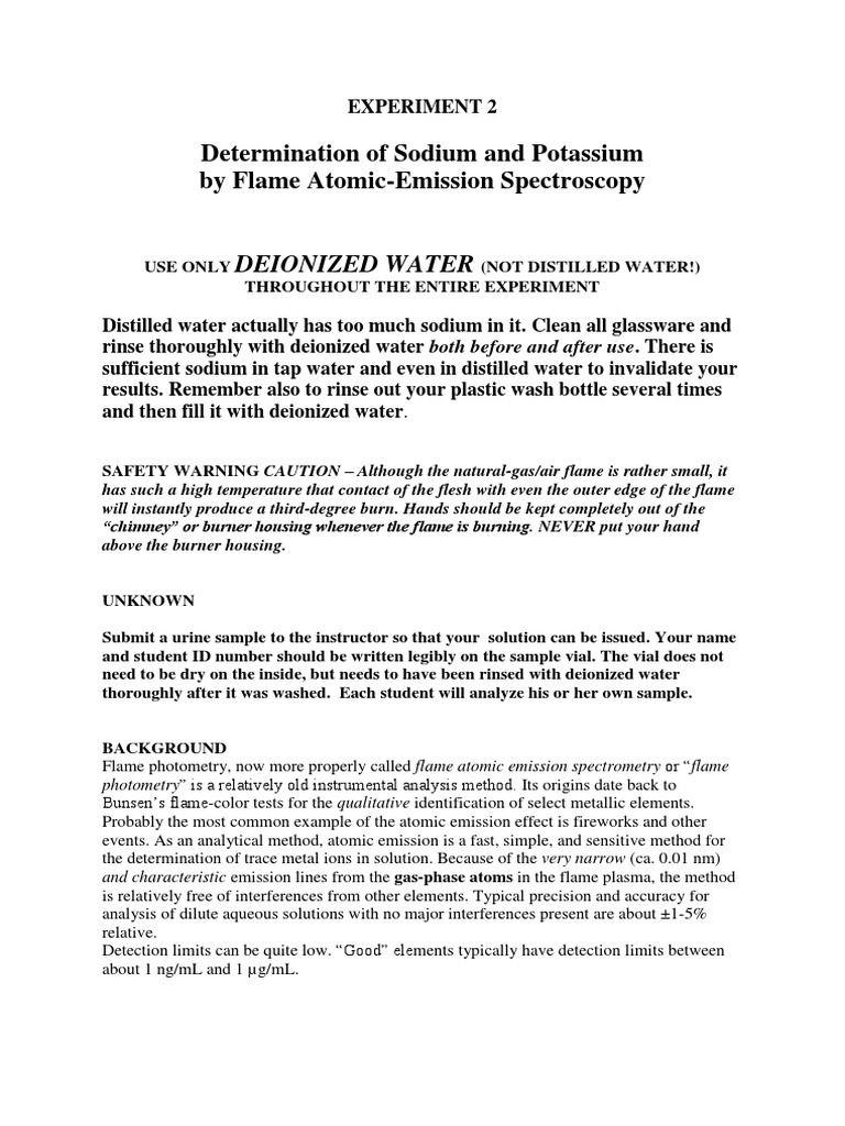 Determination of Sodium and Potassium by Flame Atomic-Emission Spectros ...