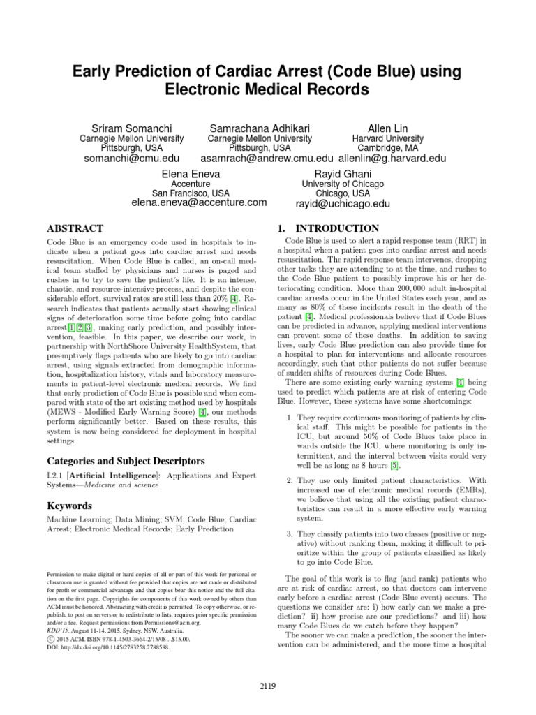 Code Blue Early Predictor - Somanchi | PDF | Receiver Operating Characteristic | Support Vector ...