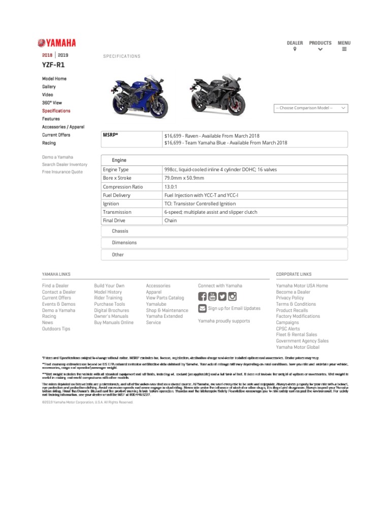 R1 Specs | PDF | Land Vehicles | Vehicle Technology