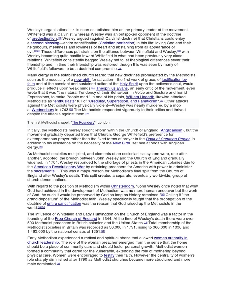 The First Methodist Chapel, " ", London | PDF | Methodism | John Wesley