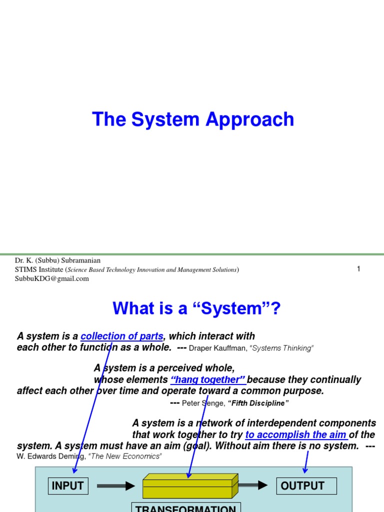 The System Approach: Understanding Systems Thinking and the Need for ...