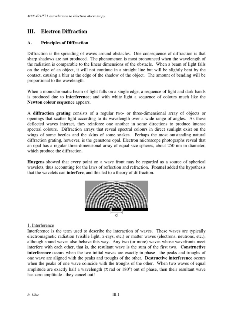 Electron Diffraction | PDF | Diffraction | X Ray Crystallography