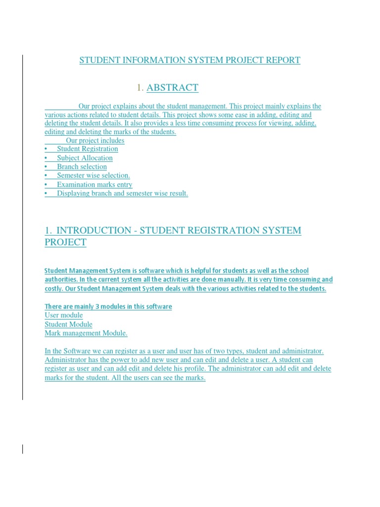 Student Information System Project Report | PDF | Software Testing ...