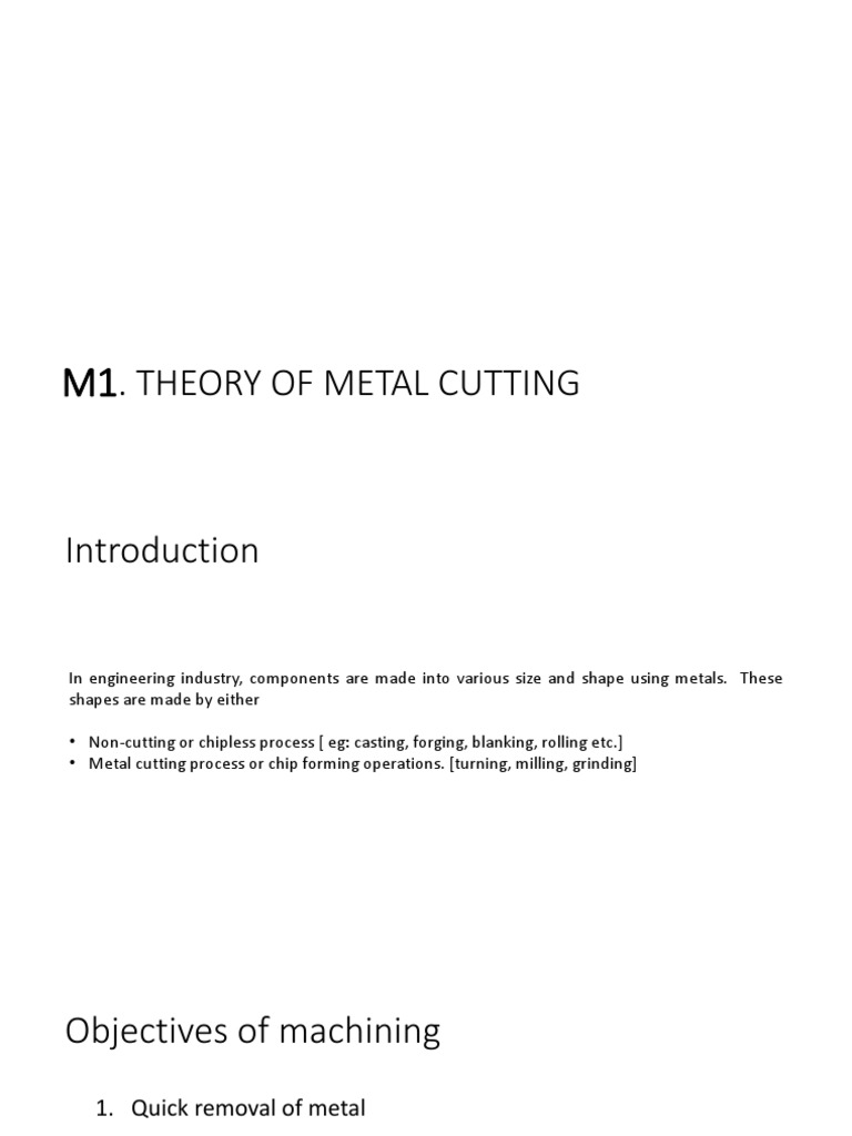 Theory of Metal Cutting | Download Free PDF | Machining | Wear