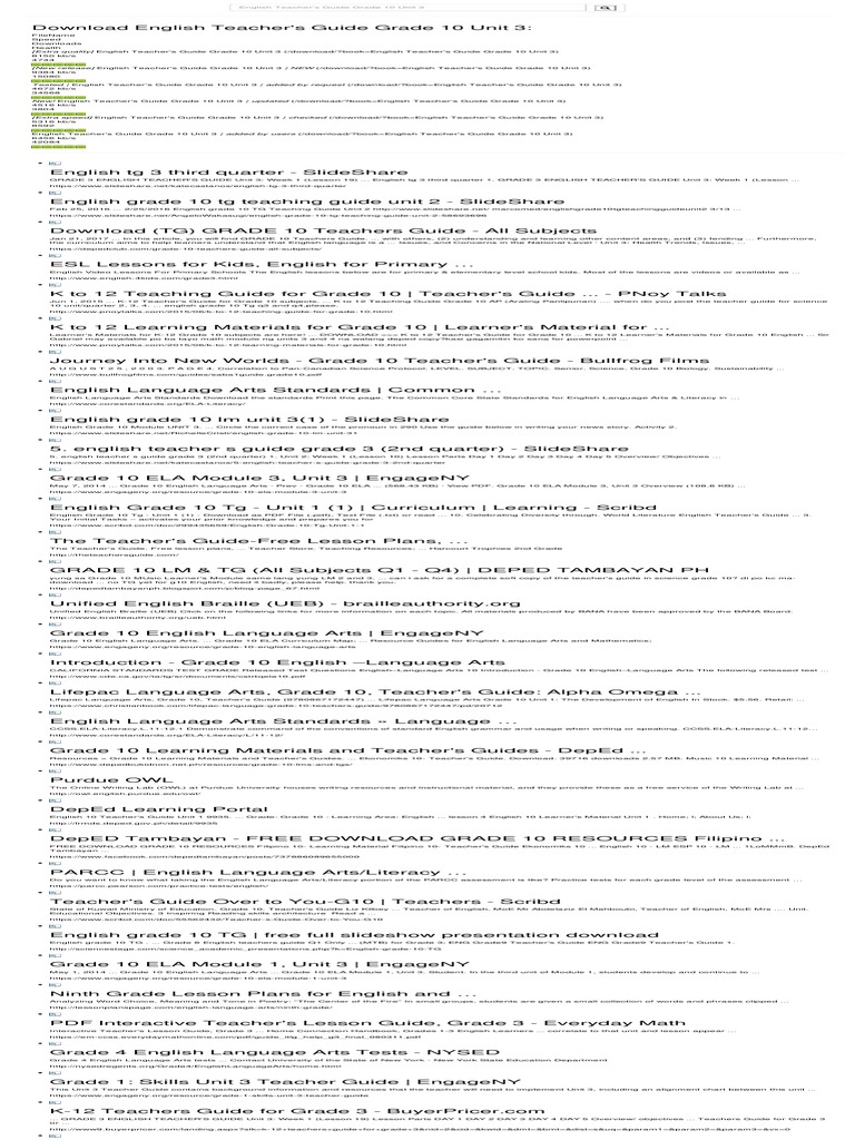 English Teachers Guide Grade 10 Unit 3 | PDF | Teachers | Curriculum