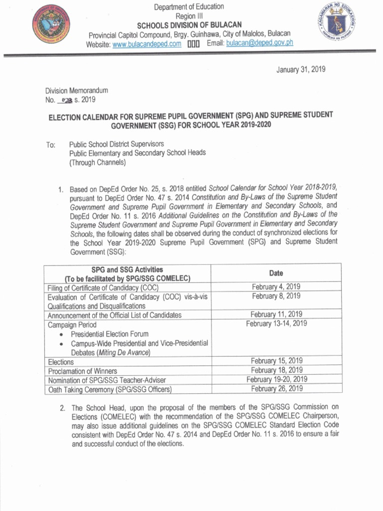 Division Memorandum No. 23, S. 2019 | PDF