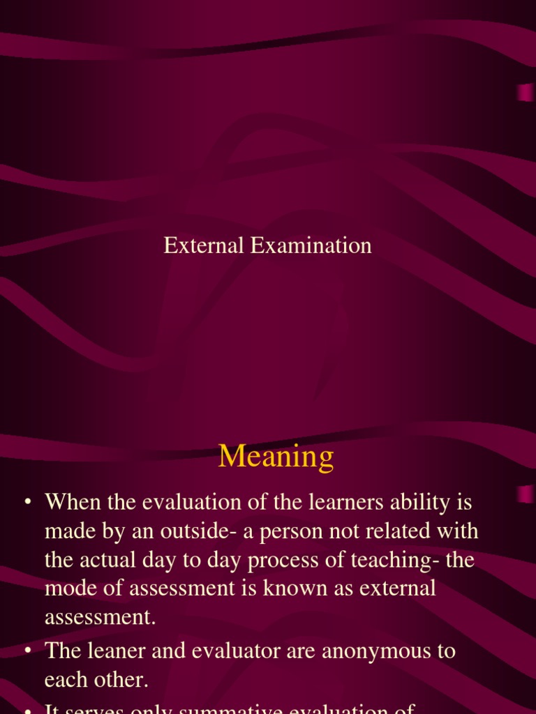 External Examination | PDF | Educational Assessment | Evaluation