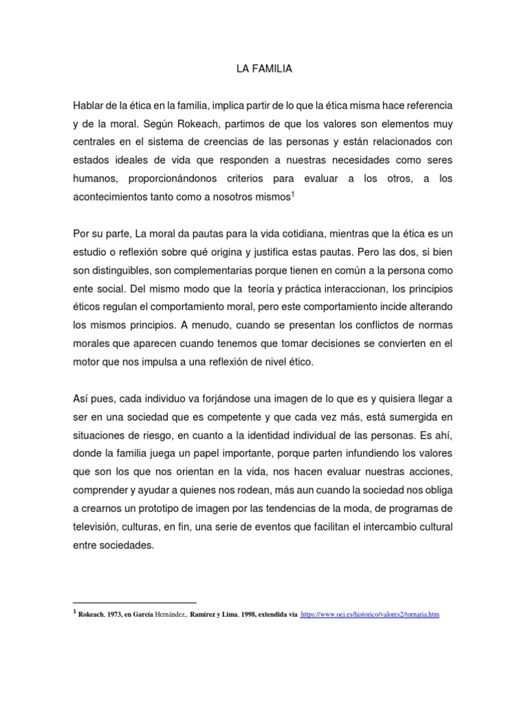 La Ética en La Familia y Sus Integrantes 1. | PDF | Familia | Moralidad