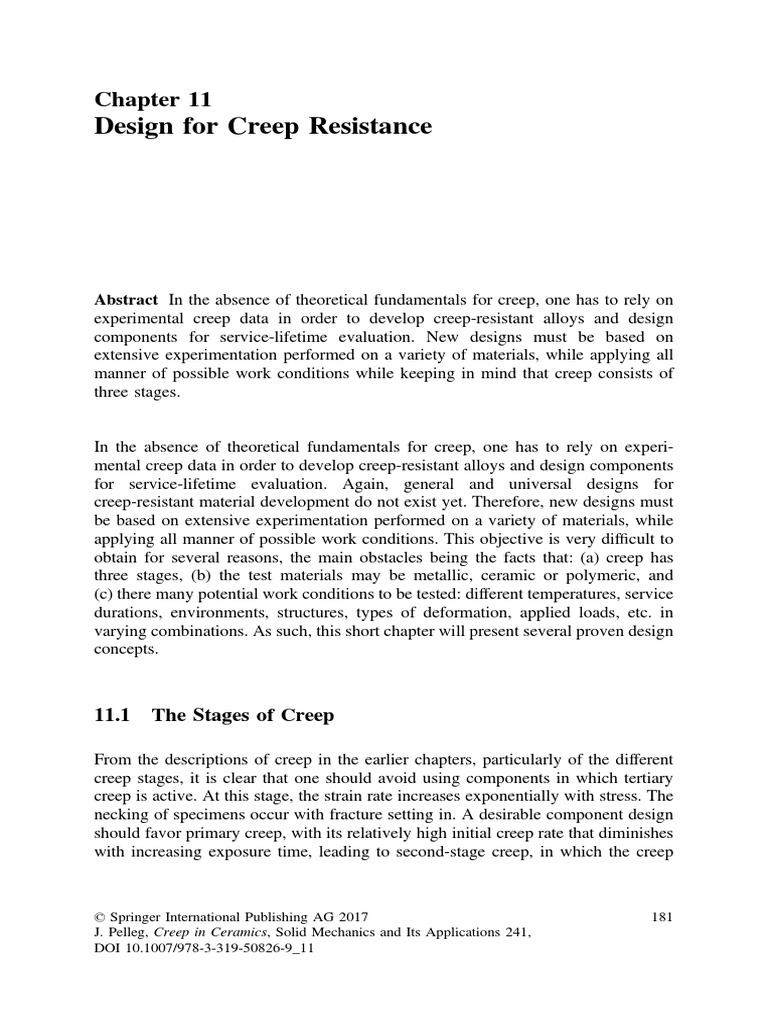 Design For Creep Resistance: 11.1 The Stages of Creep | PDF | Creep ...