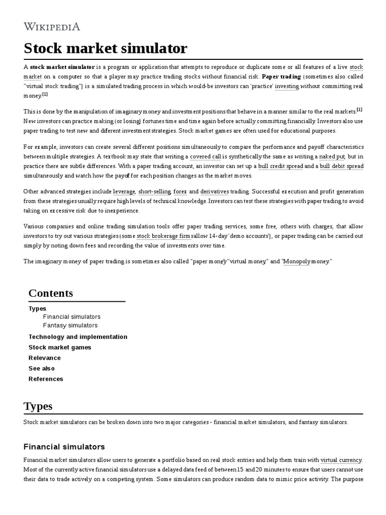 Stock Market Simulator | PDF | Financial Markets | Economies
