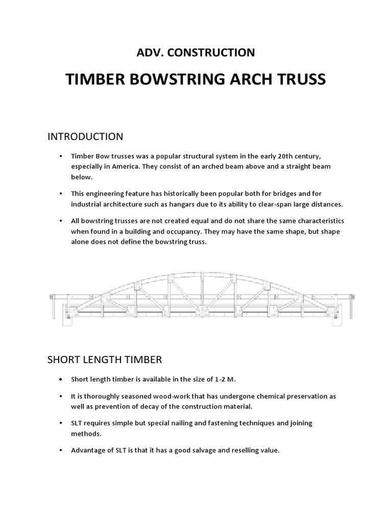 Bowstring Truss Report | PDF | Truss | Roof