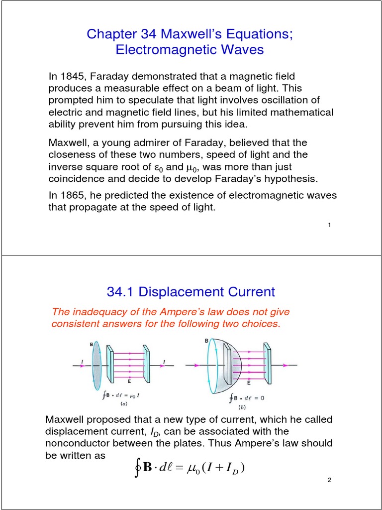 Chapter 34 Maxwell's Equations Electromagnetic Waves | PDF | Magnetic ...