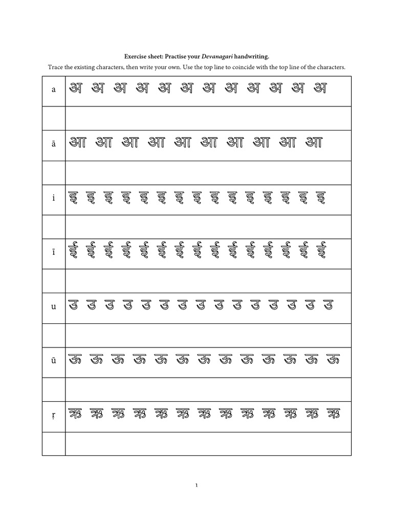 CIS Devanagari Practice Letter Format PDF | PDF