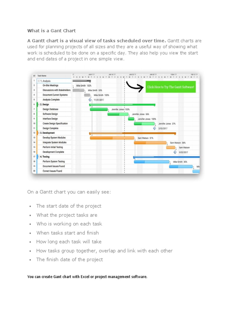 What Is A Gant Chart | PDF