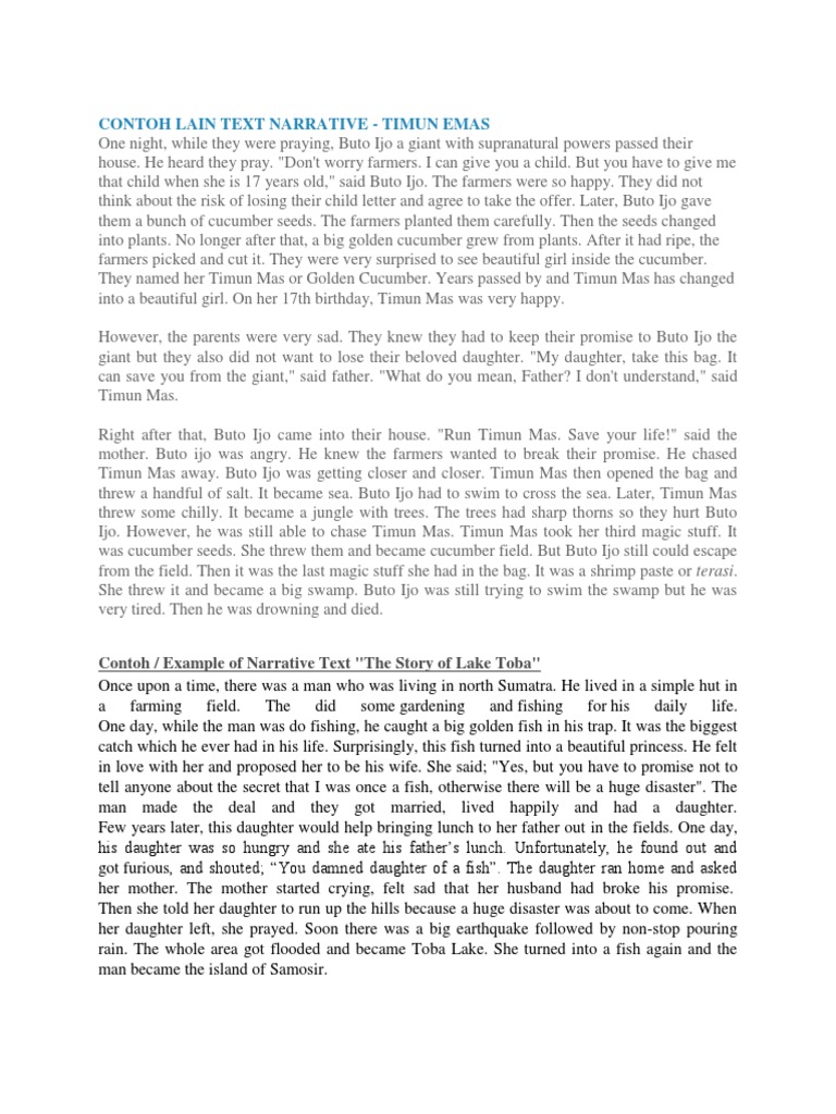 Contoh Lain Text Narrative | PDF