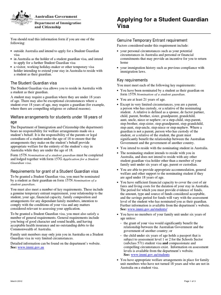 Student Guardian Visa Requirements | PDF | Travel Visa | Payments