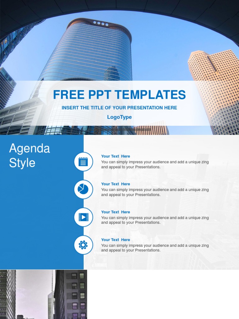 City Building Scenery Real Estate PowerPoint Template | PDF