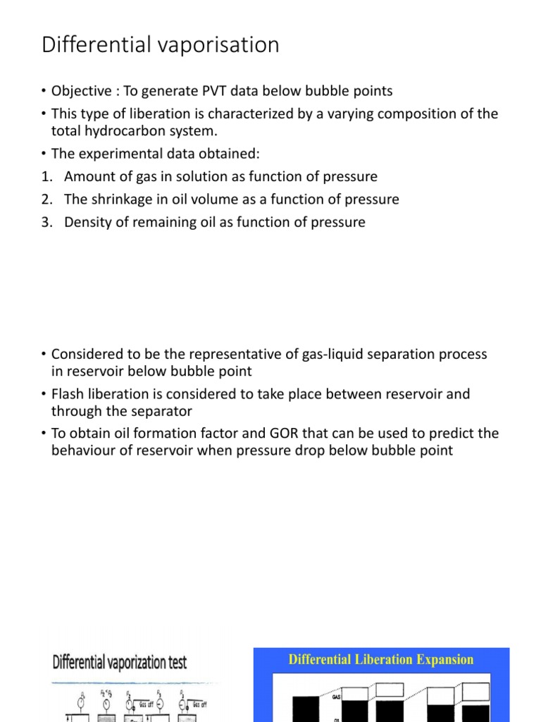 Differential Vaporisation | PDF | Petroleum Reservoir | Pressure