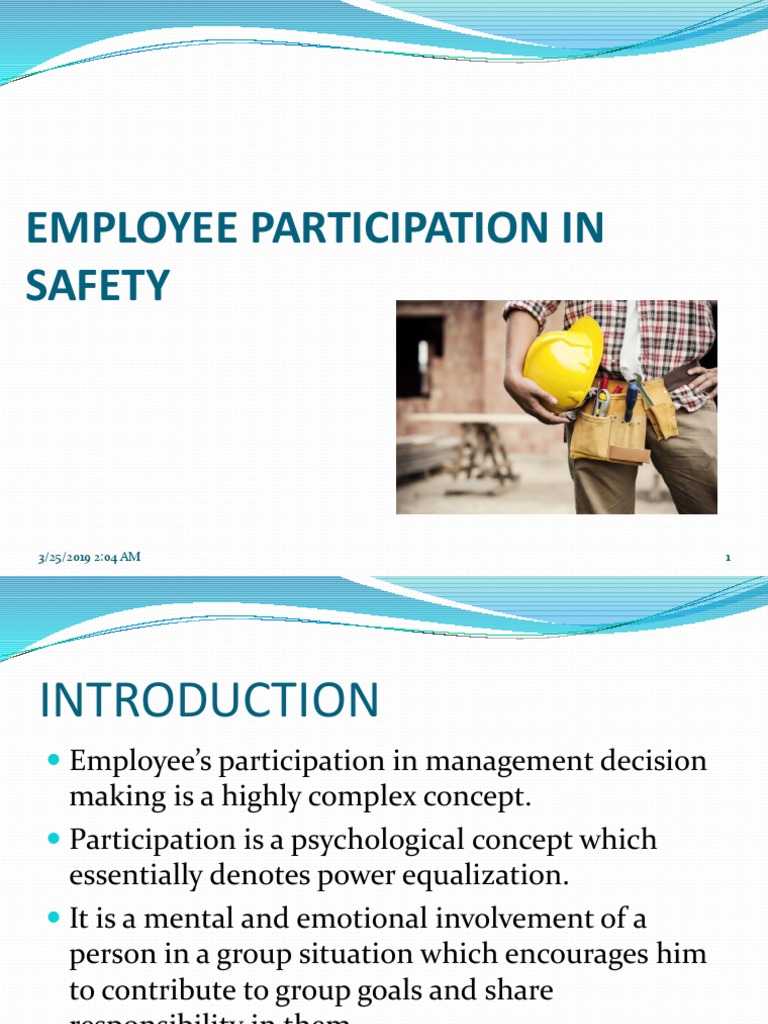 Employee Participation in Safety | Occupational Safety And Health ...