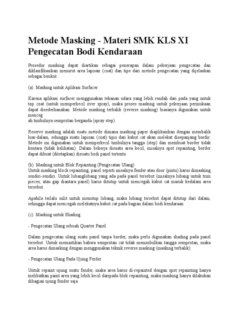 Metode Masking | PDF
