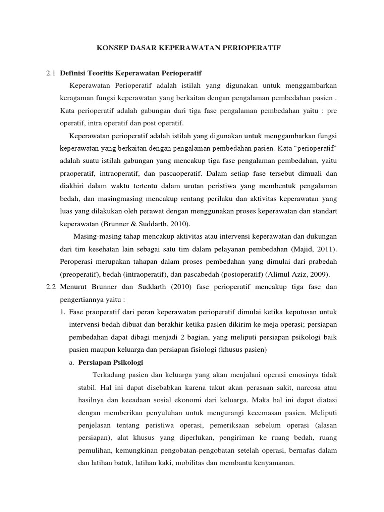 Konsep Dasar Keperawatan Perioperatif | PDF | Pengembangan Diri | Kesehatan Holistik