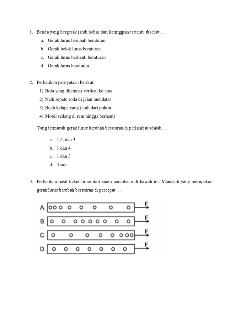 Soal Gerak Dan Gaya | PDF
