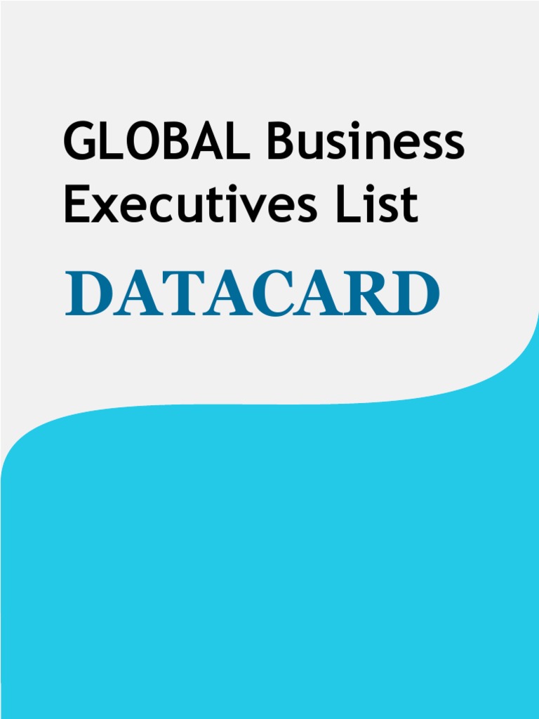GLOBAL Business Executives List: Datacard | Download Free PDF | Mail ...