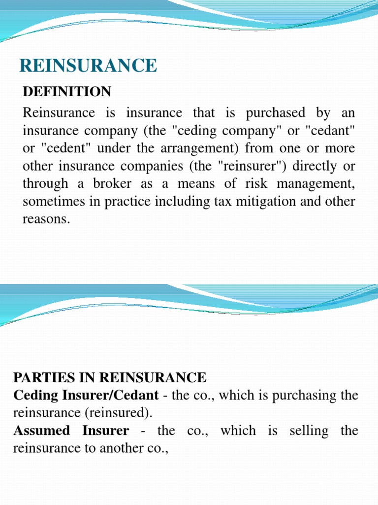 REINSURANCE | PDF | Reinsurance | Insurance