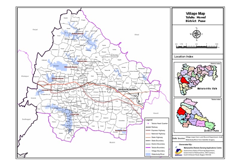 Village Map of the Mawal Region within Pune District, Maharashtra | PDF ...
